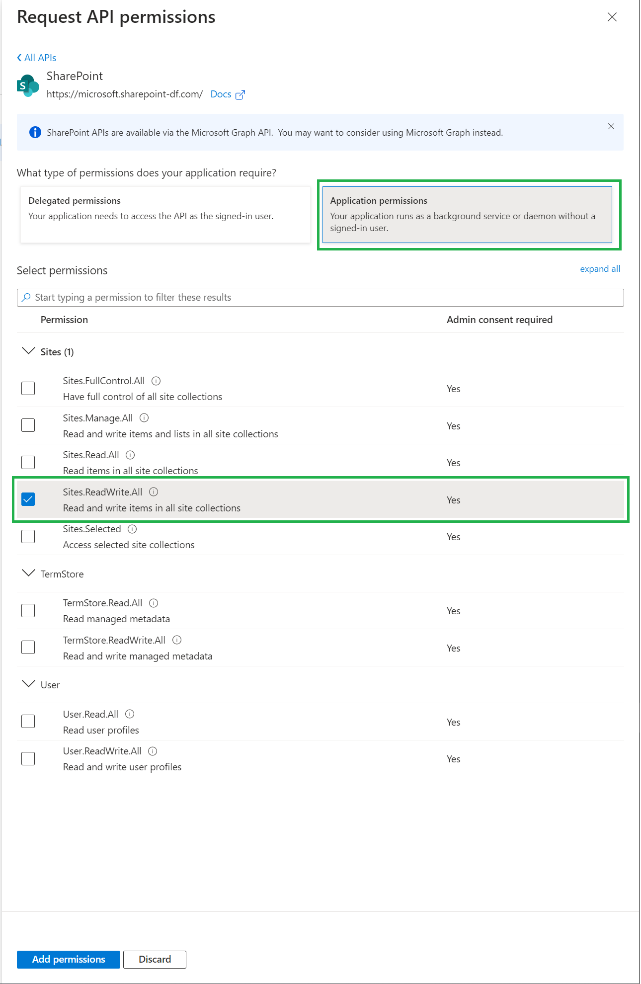 Use Microsoft Entra ID Application Permissions authentication with ...